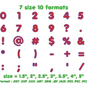 Round Block 2 Color(fill+satin) Embroidery Fonts Machine Embroidery ...