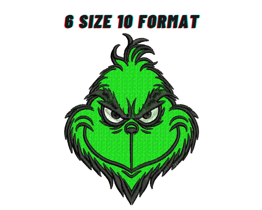 Grinch Face Embroidery Designs, Cartoon Machine Embroidery Files ...