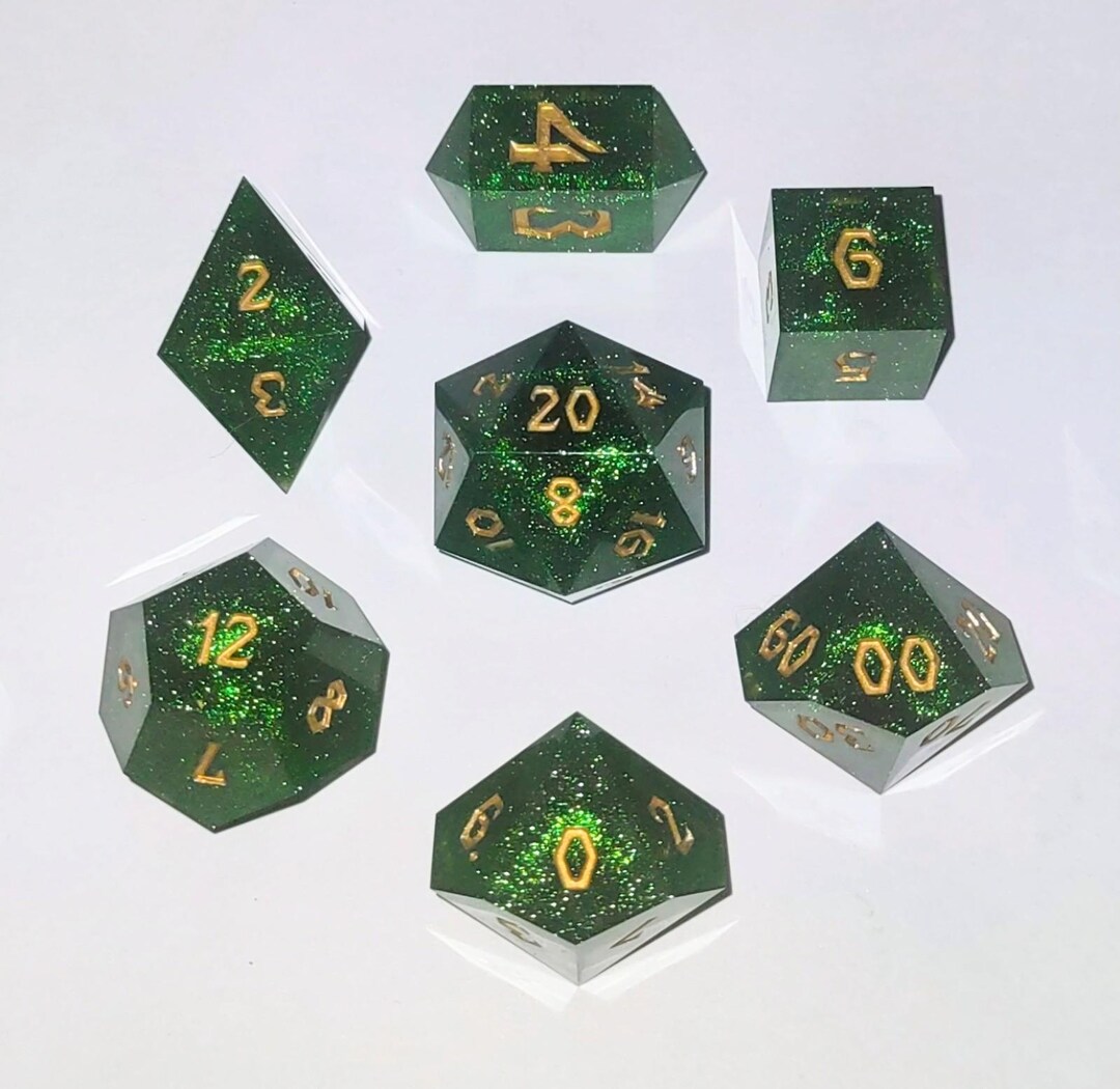Sparkling Emerald Handmade Dice Set - Etsy