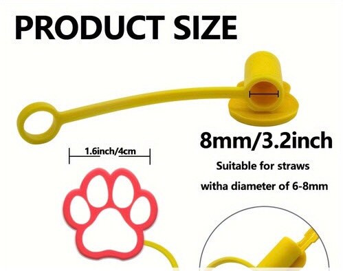 Paw Prints Straw Toppers - Etsy