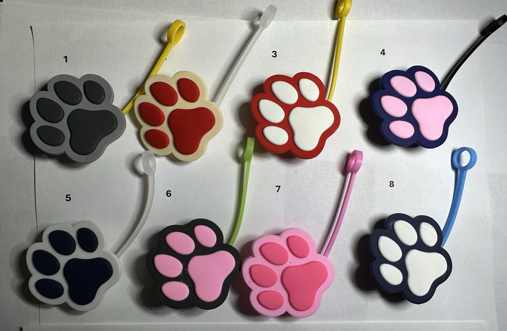 Paw Prints Straw Toppers - Etsy