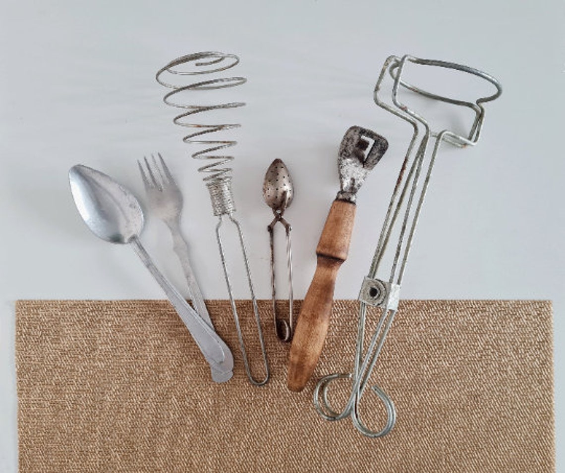 Soviet vintage metal kitchen utensils Russian rustic kitchen | Etsy