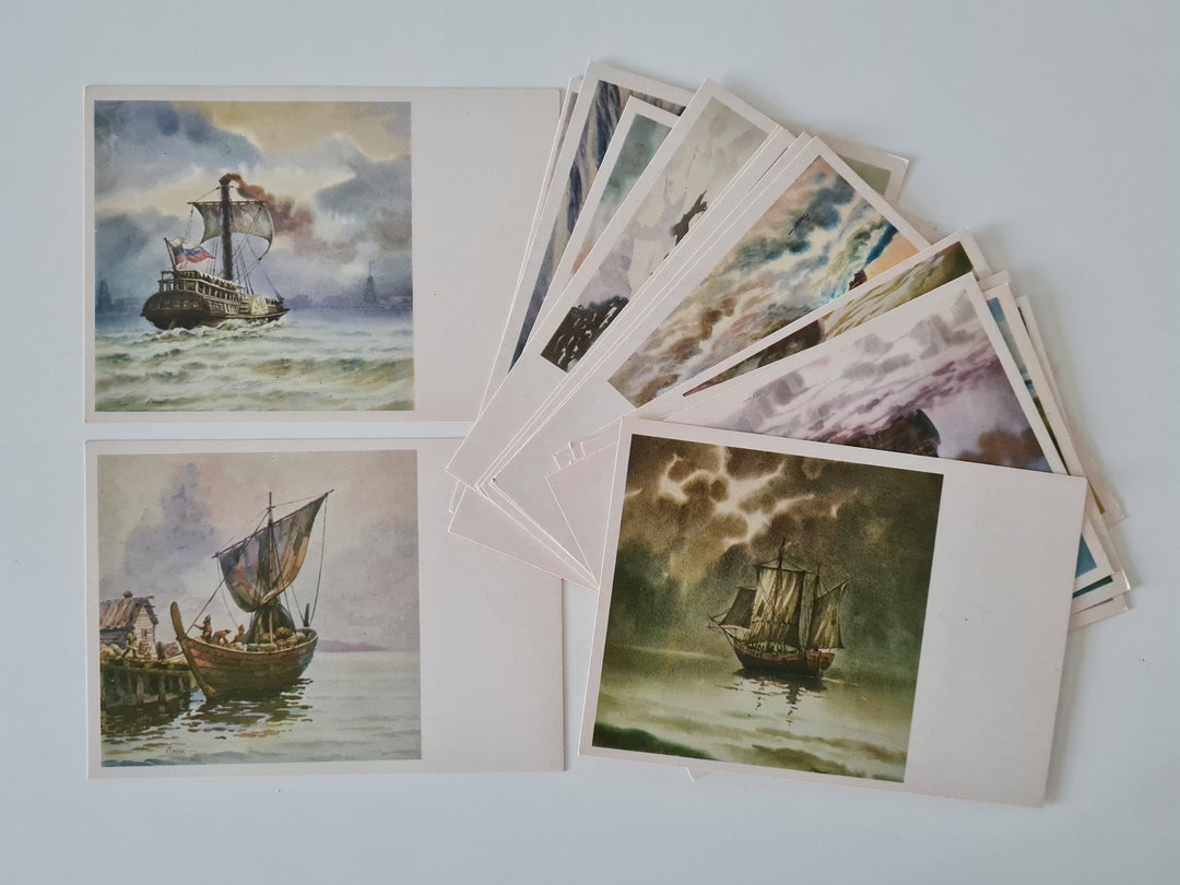 Ships Vintage Postcards Set, Russian Fleet Postcards, History of the ...