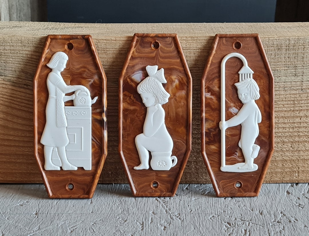 Soviet Vintage Door Signs, Vintage Plastic Signs for WC, Bathroom and ...