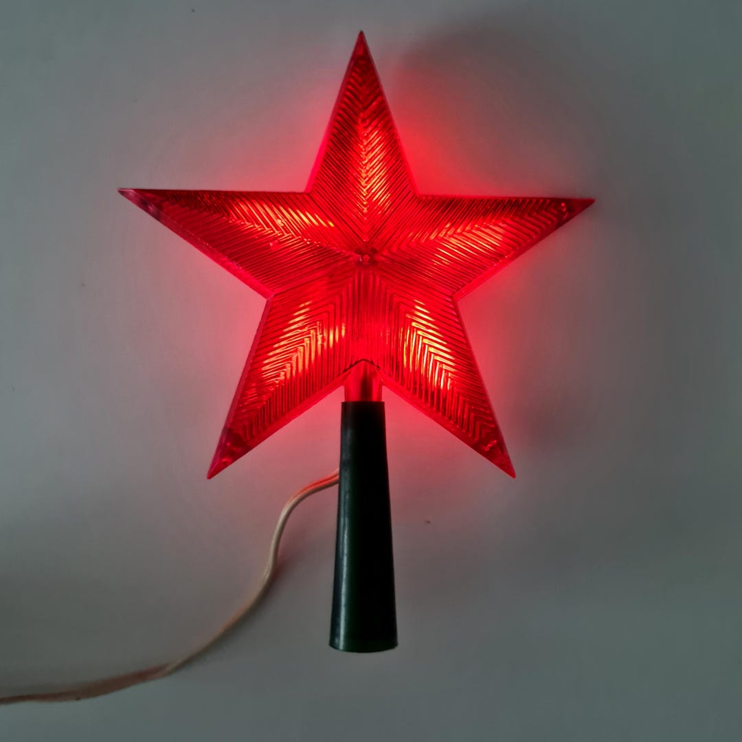 Red Star Vintage Soviet Decoration for the Christmas Tree Tip on the ...