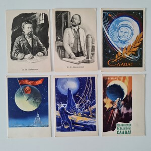 Rare Vintage USSR Postcards 1962, Soviet Space Postcard Set, Russian ...