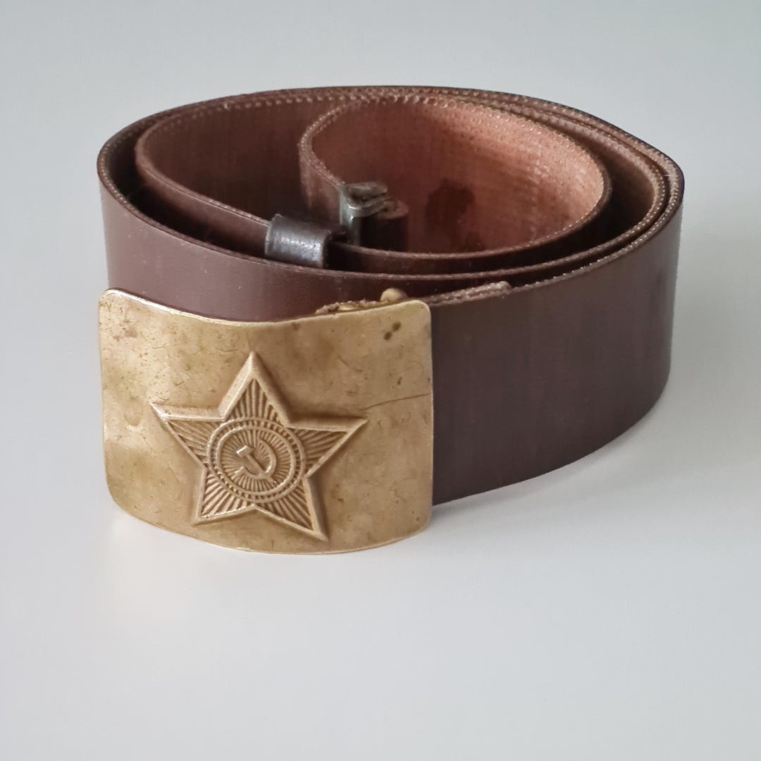 Soviet Vintage Soldier Belt, USSR Army Soviet Era, Buckle With Star and ...