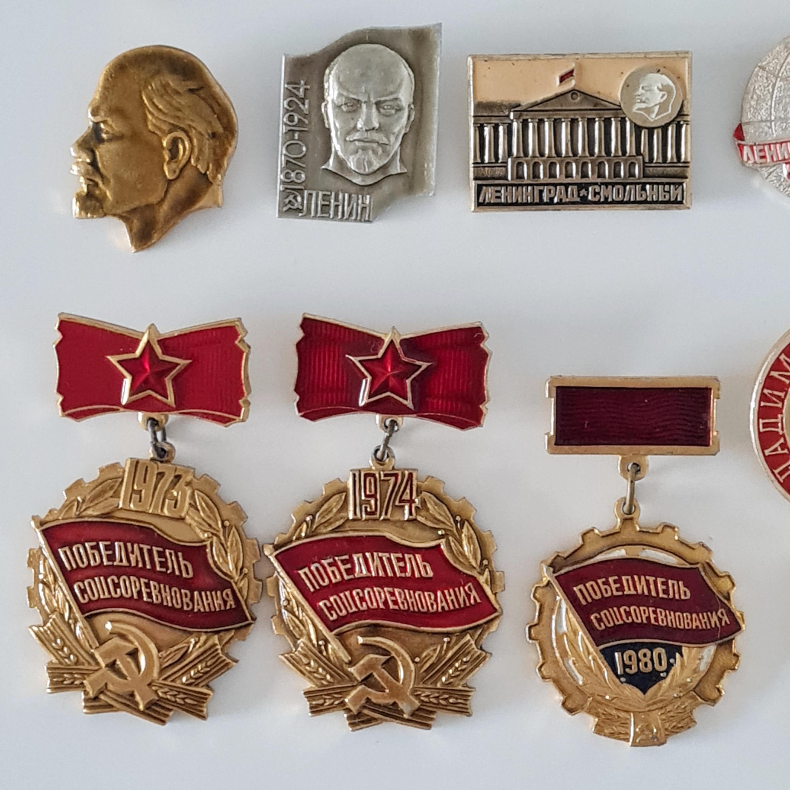 Soviet Vintage Badges With Lenin, USSR Patriotic Pins, Soviet Era ...