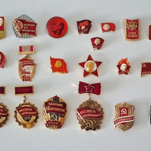 Soviet Vintage Badges With Lenin USSR Patriotic Pins Soviet - Etsy