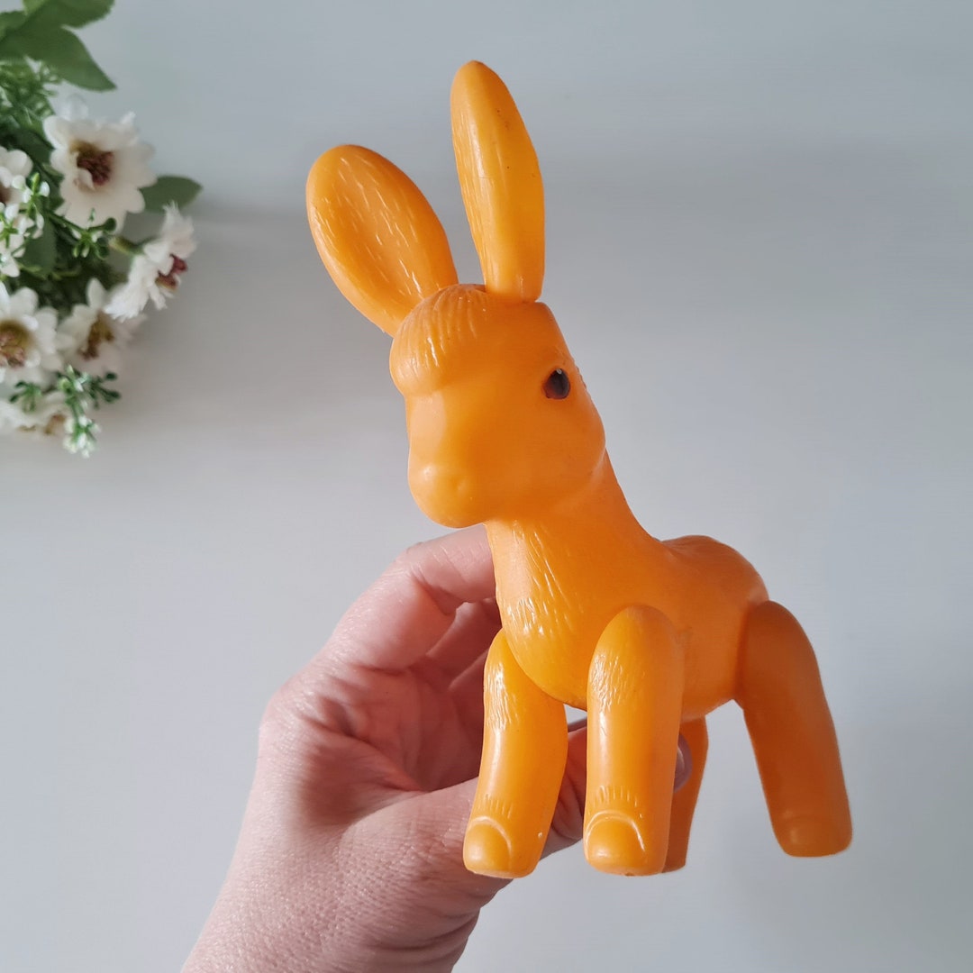 Soviet Vintage Plastic Toy, Orange Donkey, Rare Toy 1980s, Nursery ...