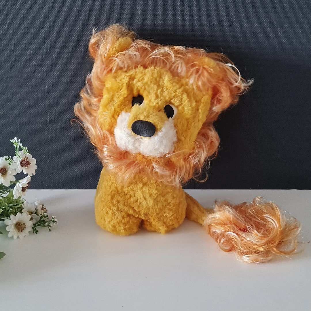 Vintage Stuffed Plush Lion, Soviet Vintage, Soft Doll, Old Russian Toy ...