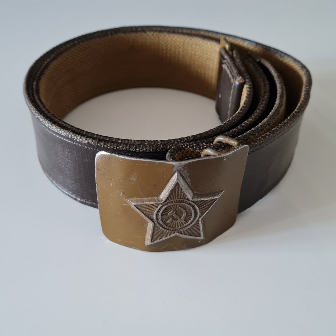 Soviet Vintage Soldier Belt, USSR Army Soviet Era, Buckle With Star and ...