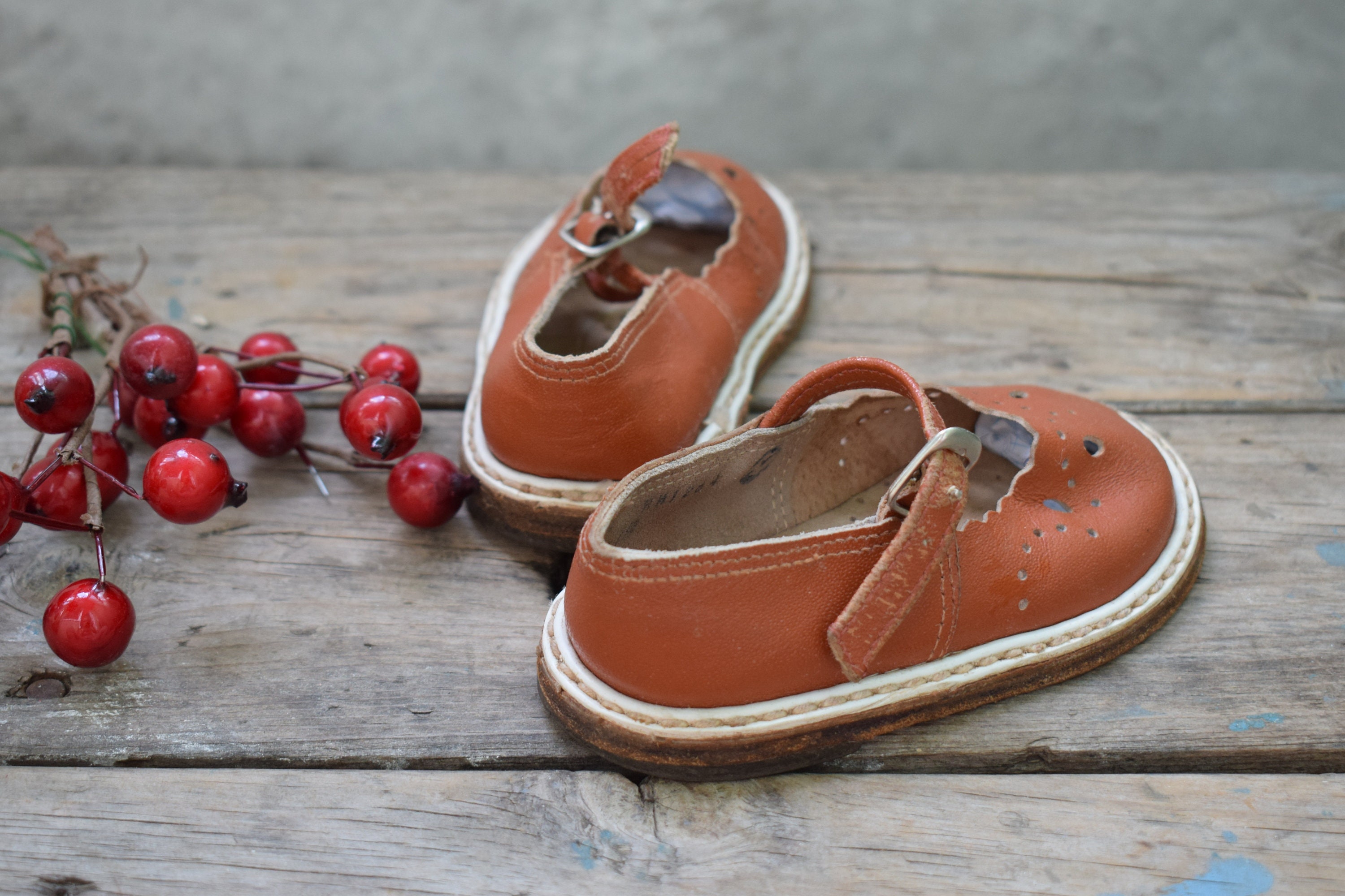 Soviet Vintage Leather Children's Sandals Tiny Feet | Etsy