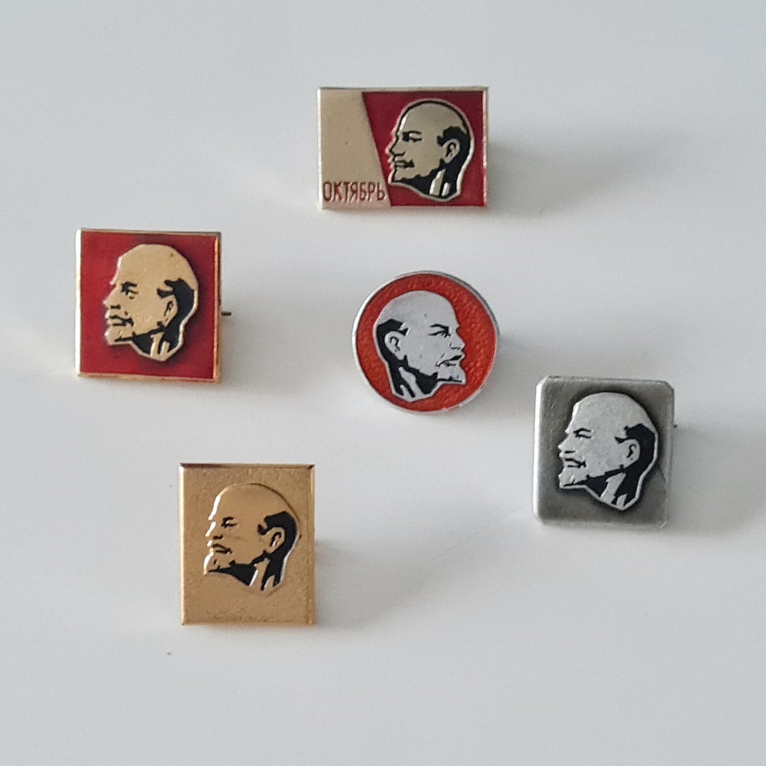 Lenin Badge, Soviet Vintage Enamel Pin Set, USSR Badges With a Lenin ...