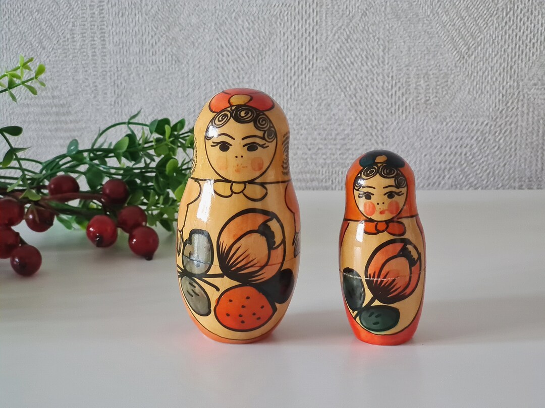 Russian Vintage Matryoshka Doll, Soviet Nesting Dolls, Wooden ...