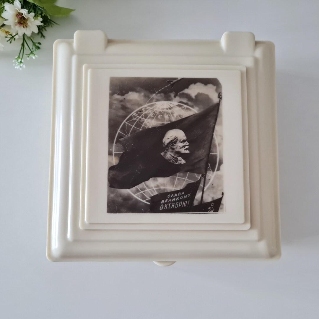Soviet Vintage Plastic Box With Lenin Portrait, USSR Casket With ...