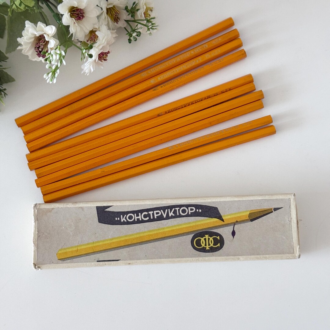 Soviet Graphite Pencil Set | 10 Unused "konstruktor" Hexagonal Graphite ...