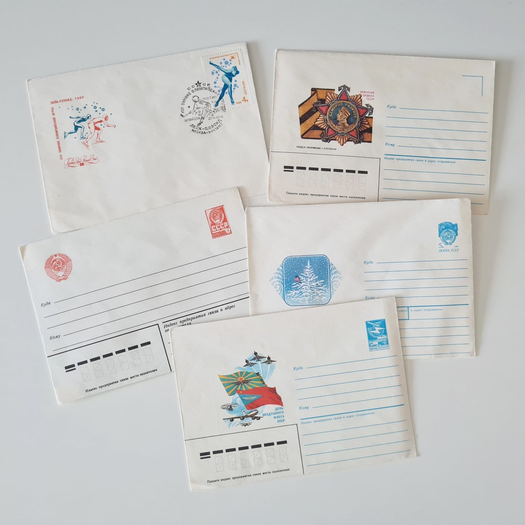 Soviet Vintage Envelope, Vintage Paper Ephemera, Soviet Memorabilia ...