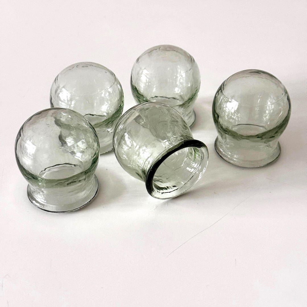 Vintage Medical Massage Glass, Alternative Medicine Suction Cups ...