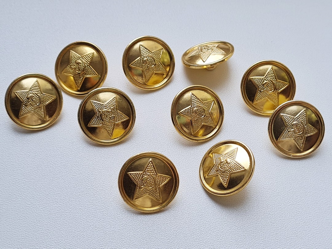 Soviet Vintage Military Buttons With a Star, Buttons From a Military ...