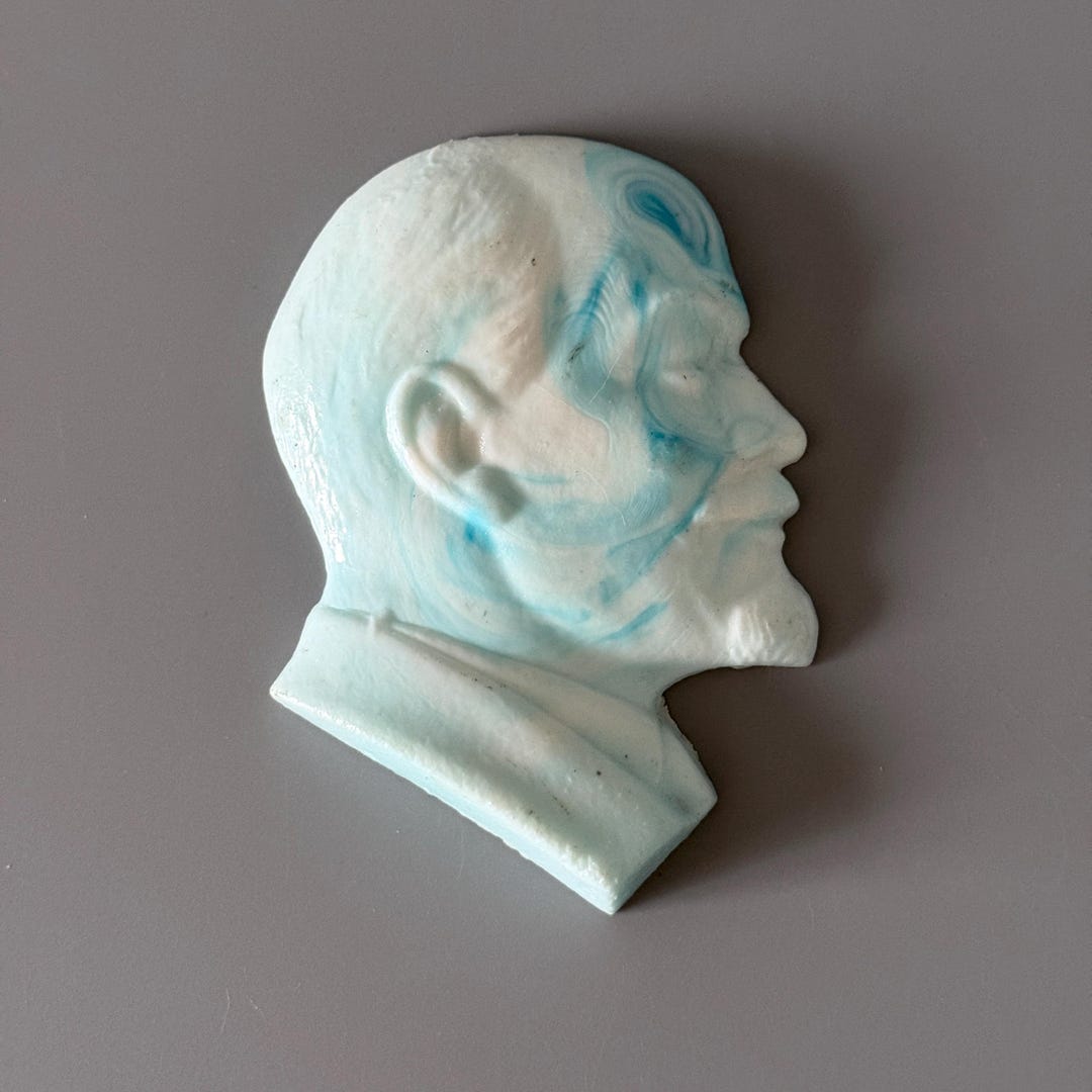 Vintage Soviet Lenin Wall Plaque – 1980s USSR Blue and White Plastic ...
