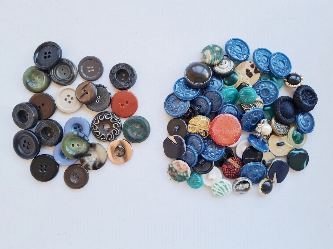 Assorted Old Buttons 70s-80s Vintage Button Set Round - Etsy