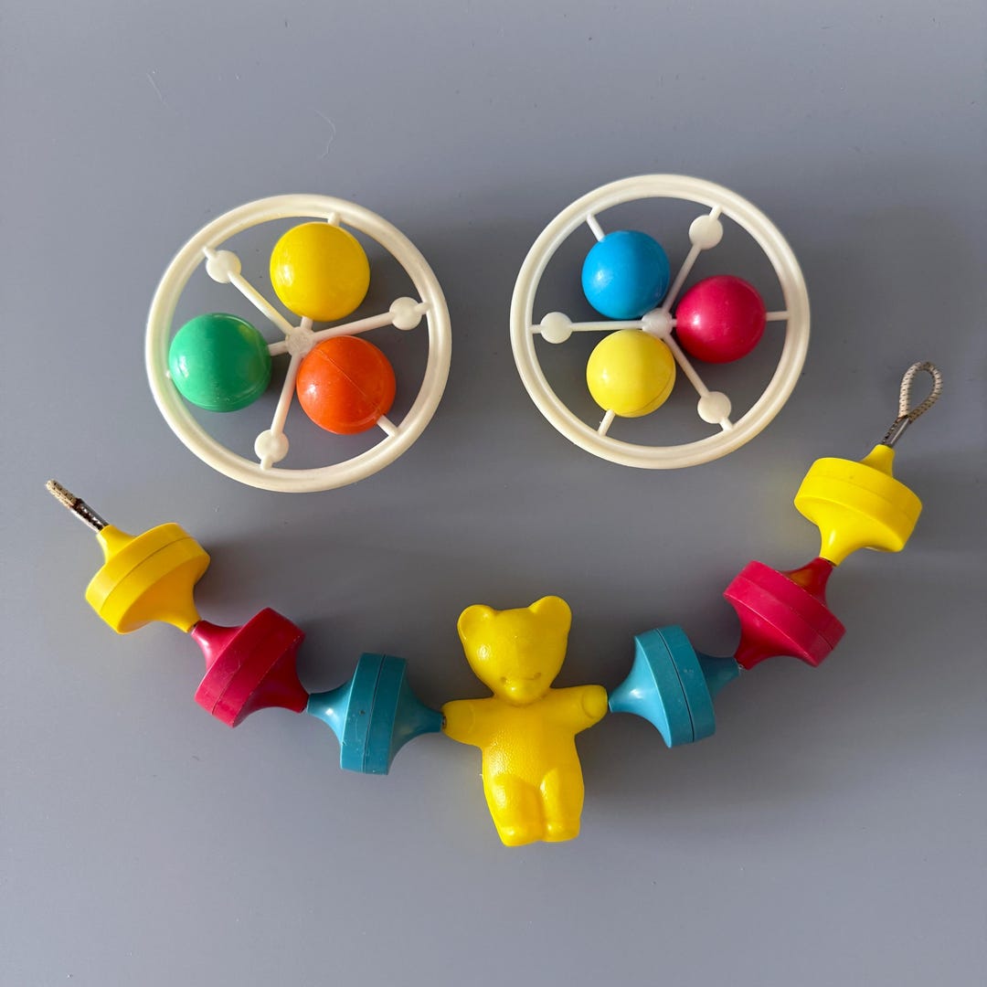 Soviet Vintage, Garland for Baby Stroller, Colorful Rattles, Rattle for ...