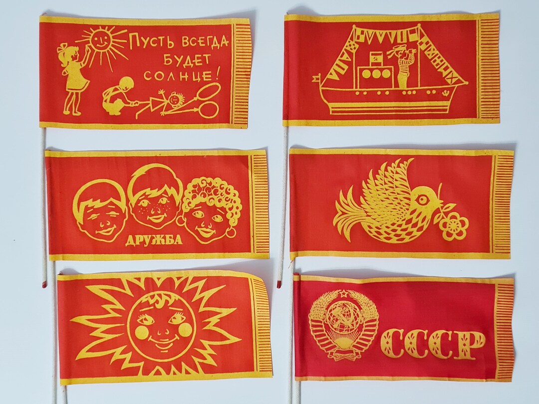 Soviet Vintage Children's Red Flags Small Vintage Russian - Etsy