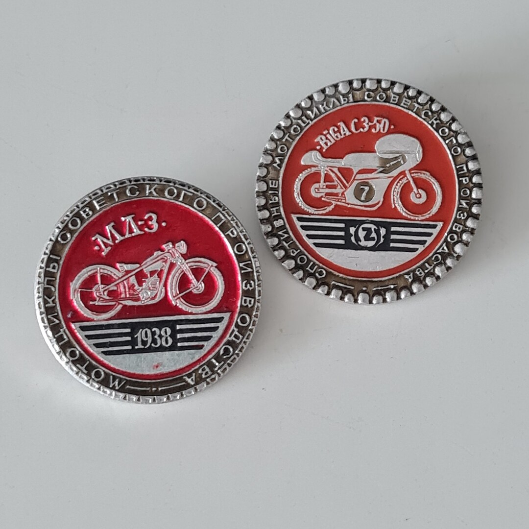 Soviet Vintage Pin Badge, Motorcycle, Motorbike, Motor Bicycle, USSR ...