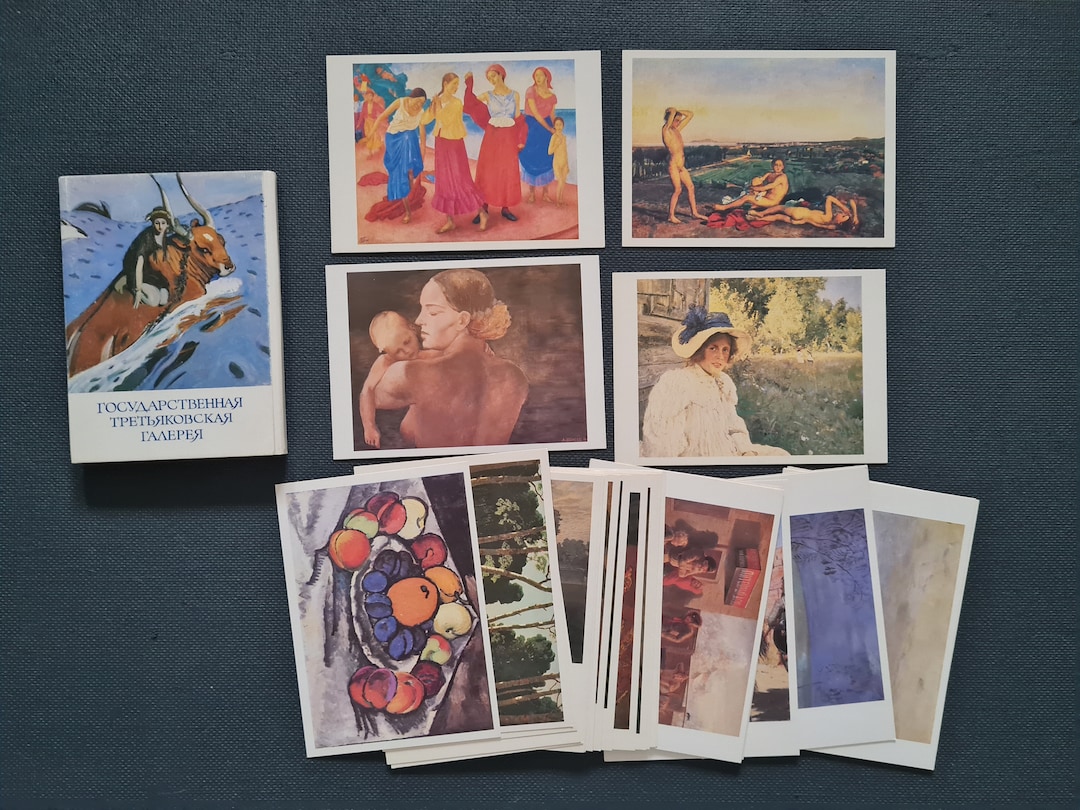 Soviet Vintage Postcards Set, Tretyakov Gallery Russia, Russian Artists ...