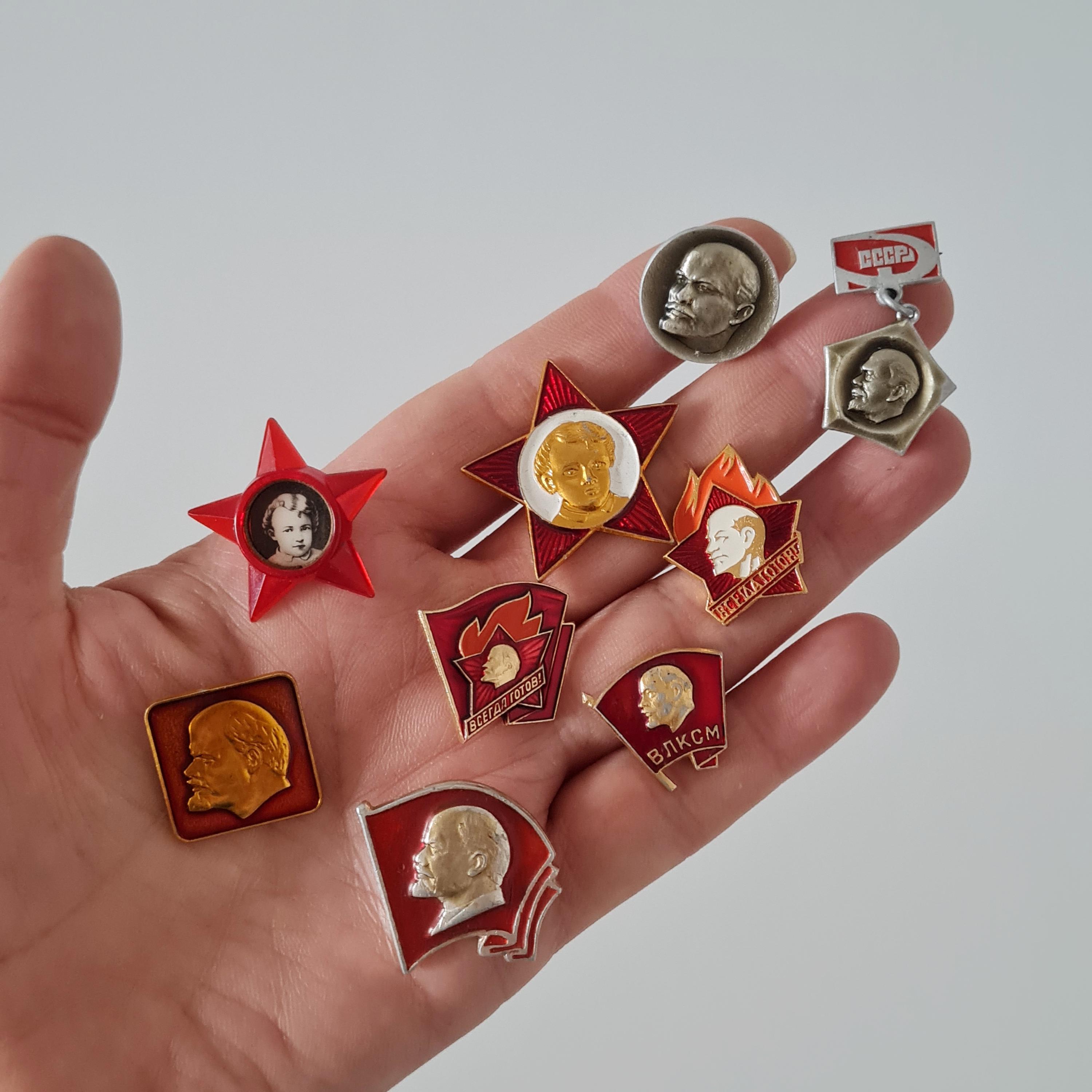 Soviet Vintage Badges With Lenin, USSR Patriotic Pins, Soviet Era ...