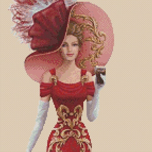 Printable PDF Cross Stitch Chart Elegant Lady No. 156 T - Etsy
