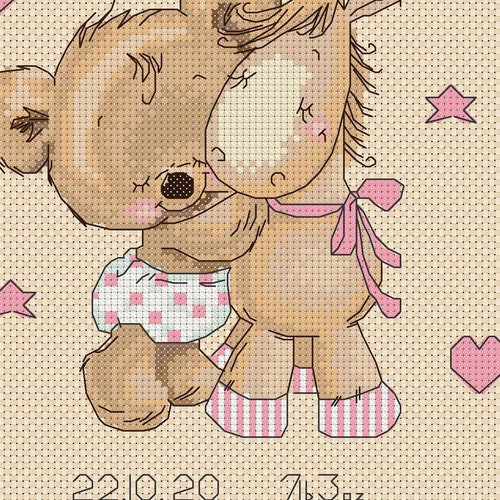 Printable PDF Cross Stitch Chart New Baby Birth Sampler Birth - Etsy