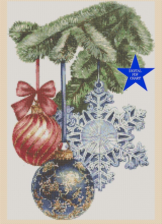Digital Printable PDF Cross Stitch Chart Christmas Star | Etsy