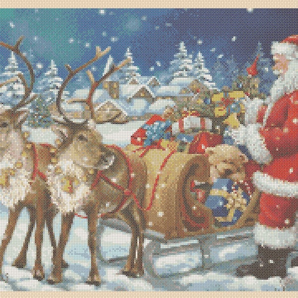 Digital Download PDF Cross Stitch Chart Christmas Santa Claus Ideal ...