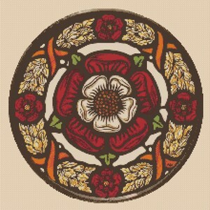 PDF Cross Stitch Chart Tudor Rose Stained Glass Style No. 452 - Etsy