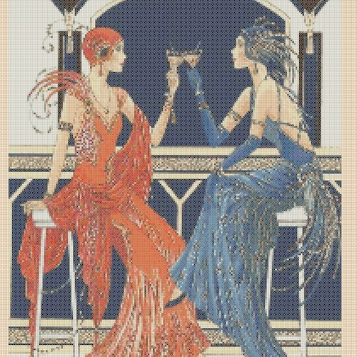 Classic Art Deco Cross Stitch Pattern PDF EASY Chart With - Etsy