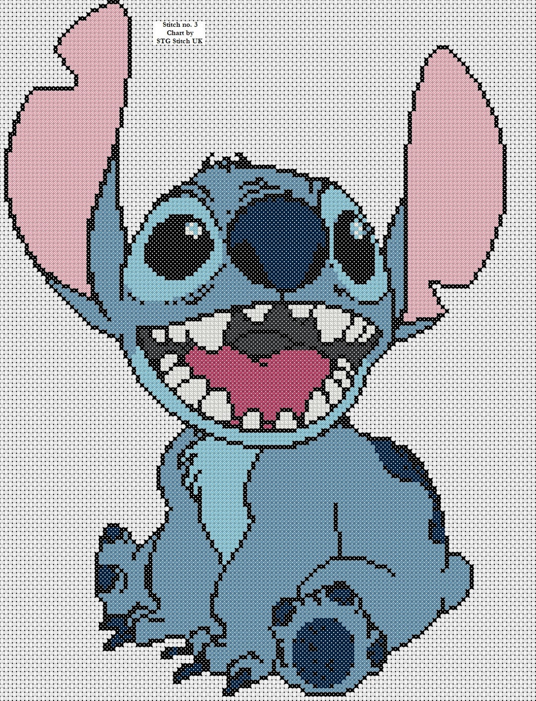 Digital Printable PDF Cross Stitch Chart Lilo and Stitch - Stitch No. 3 ...