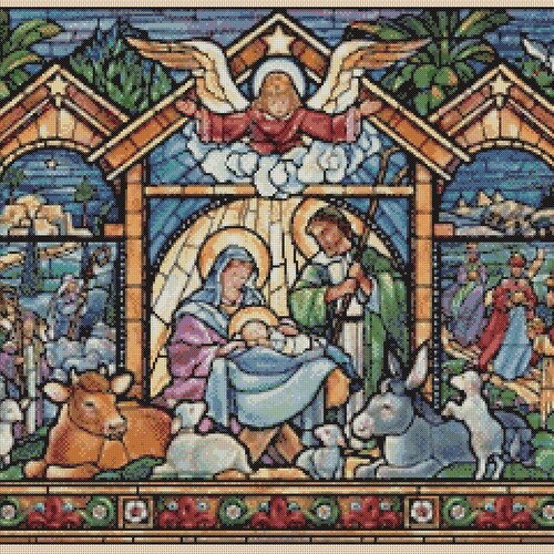 Nativity PDF . Counted Cross Stitch . Pattern . Chart . - Etsy