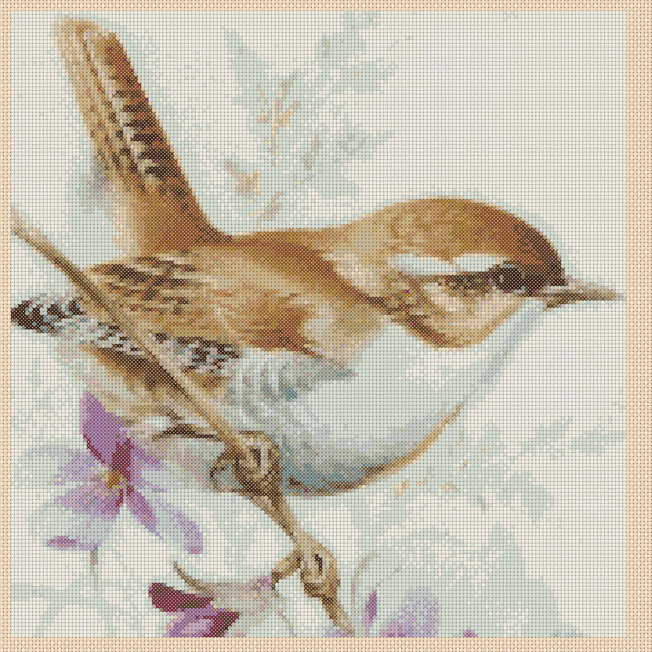 Wren - Digital Download Electronic Printable PDF Cross Stitch Chart ...