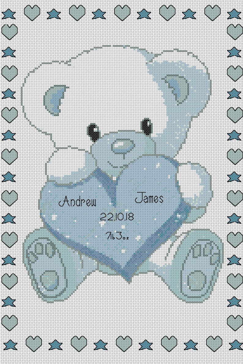 PDF Cross Stitch Chart New Baby Birth Sampler Birth - Etsy