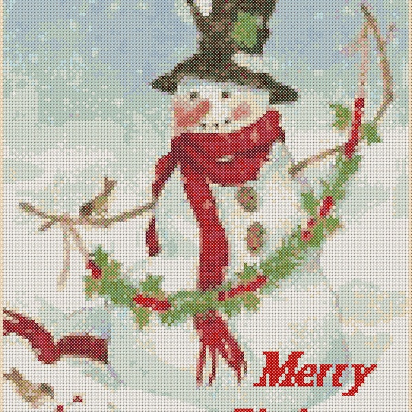 Snowman Cross Stitch - Etsy