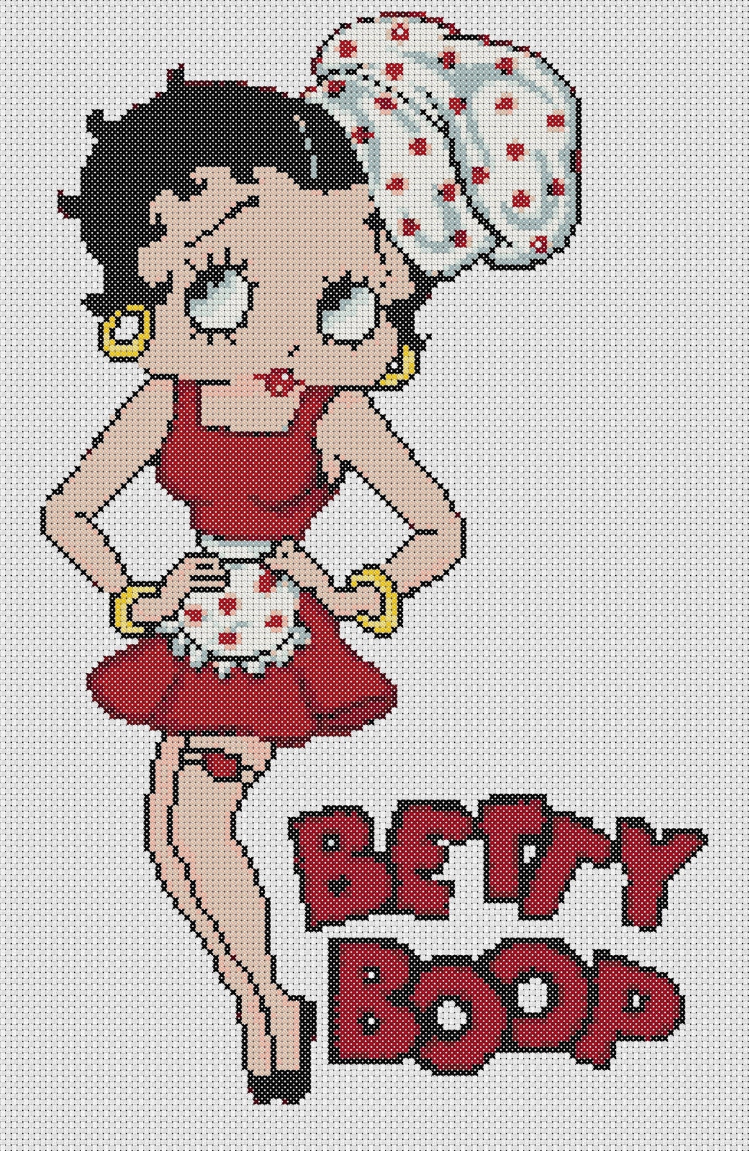 Printable PDF Cross Stitch Chart Betty Boop - the Cook - Etsy