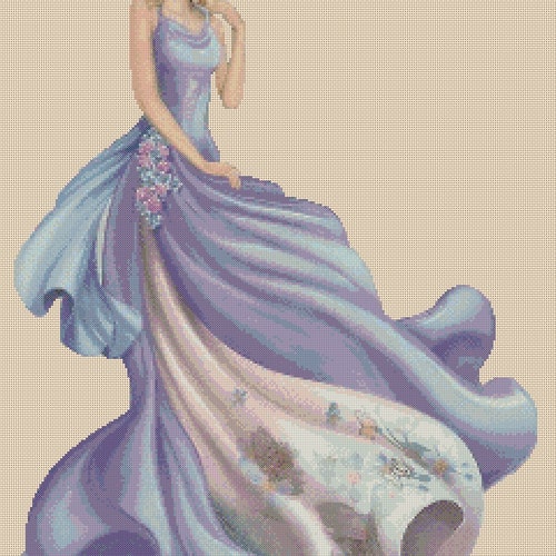 Download Printable PDF Cross Stitch Chart Elegant Lady No. 156 - Etsy