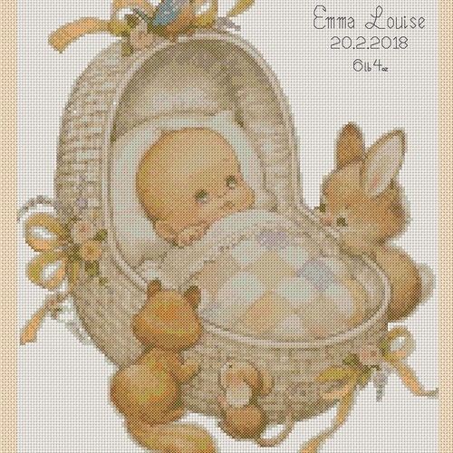 PDF Cross Stitch Chart New Baby Birth Sampler Baby and - Etsy