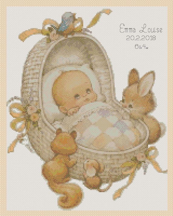 PDF Cross Stitch Chart New Baby Birth Sampler Baby and - Etsy
