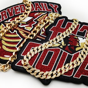 Custom Fan Chain | Giant 3D Logo Necklace Chain | Sports Swag Oversized ...