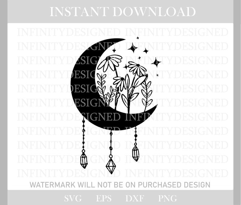 Moon Svgmoon Pngspiritual Svgspiritual Pngwitch Svgfloral - Etsy