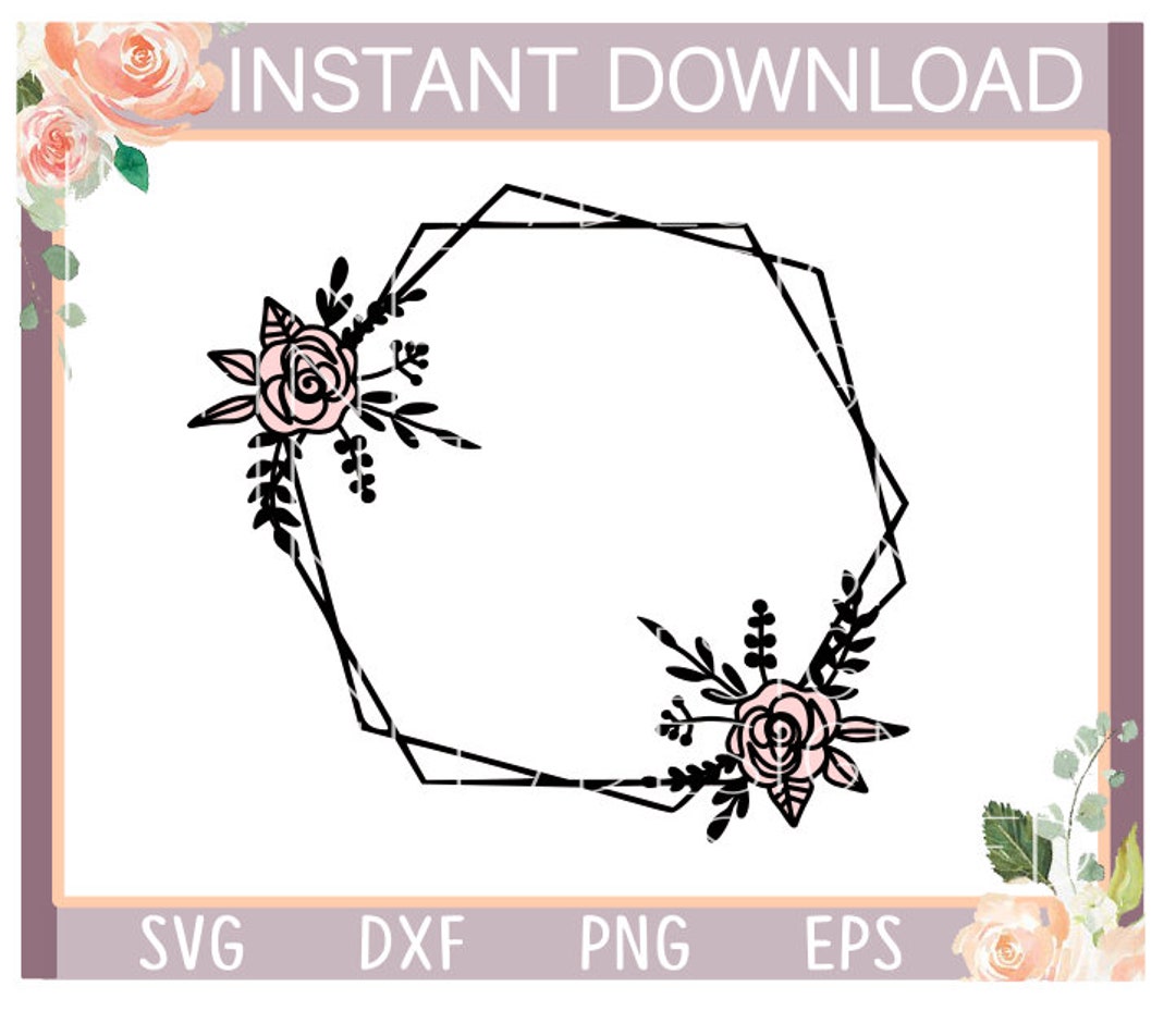 Hexagon Svg,hexagon Frame Svg, Hexagon Printable,flower Svg,svg,svg ...