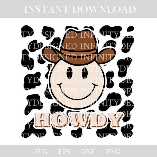 Cowgirl Smiley Face Svg - Etsy